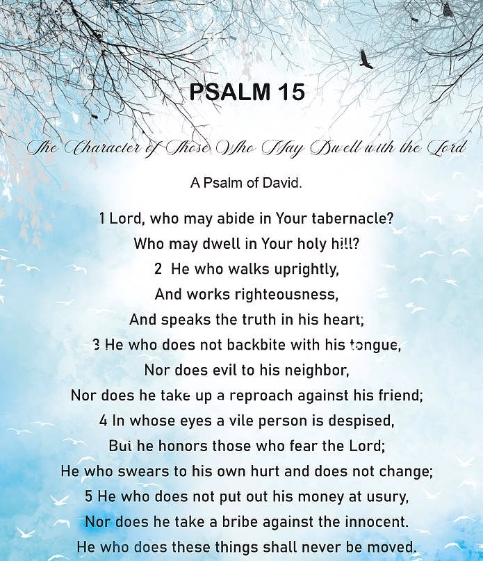 Psalm 15 Biblicalpsalms